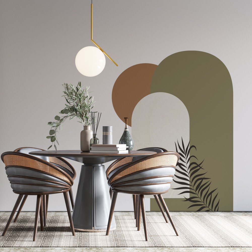 Arcos y círculos pintados autoadhesivos